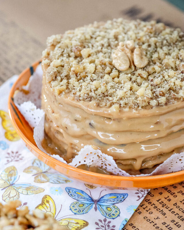 Torta Manjar Nuez – Hojas de Cami